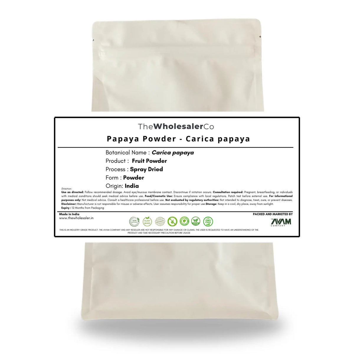 Papaya Powder - Carica papaya - Papita- Bulk Supplier@TheWholesalerCo ...